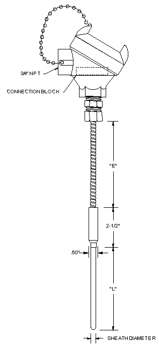 RR Style Industrial Remote Maximum Temperature 650°C Dual Element | RR ...
